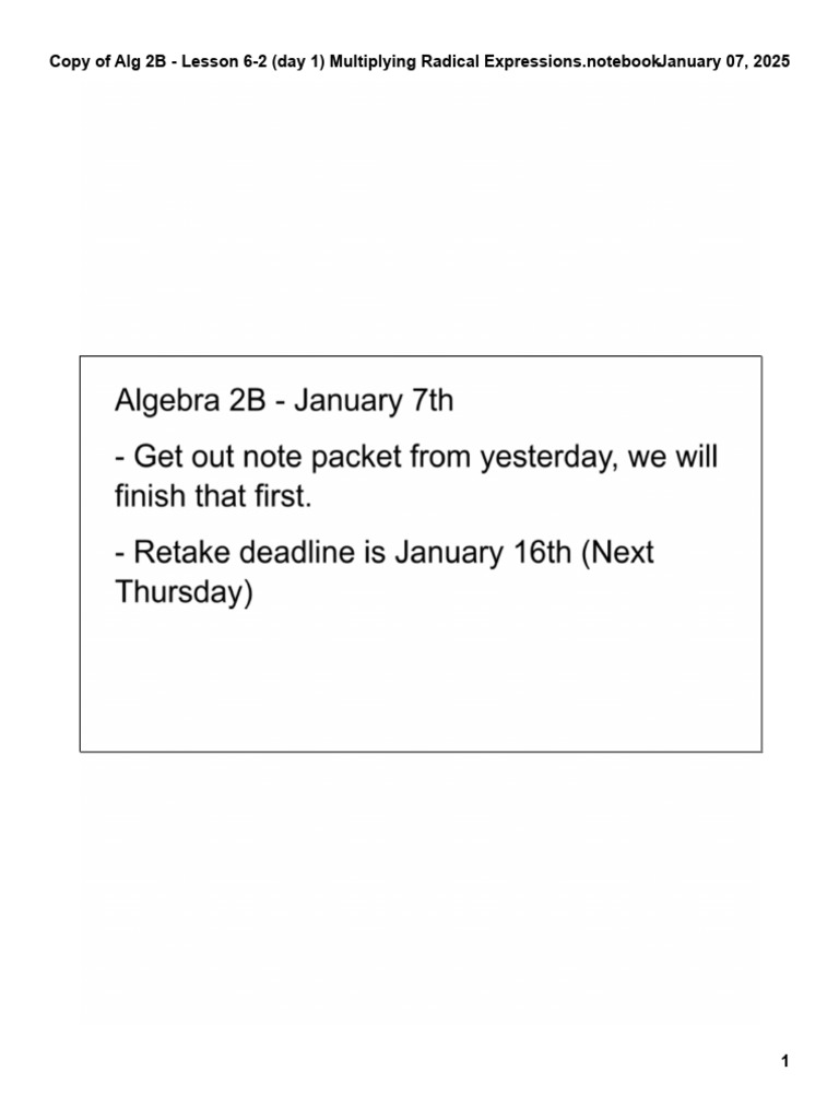 Alg 2B - 1 - 7 Slides | PDF