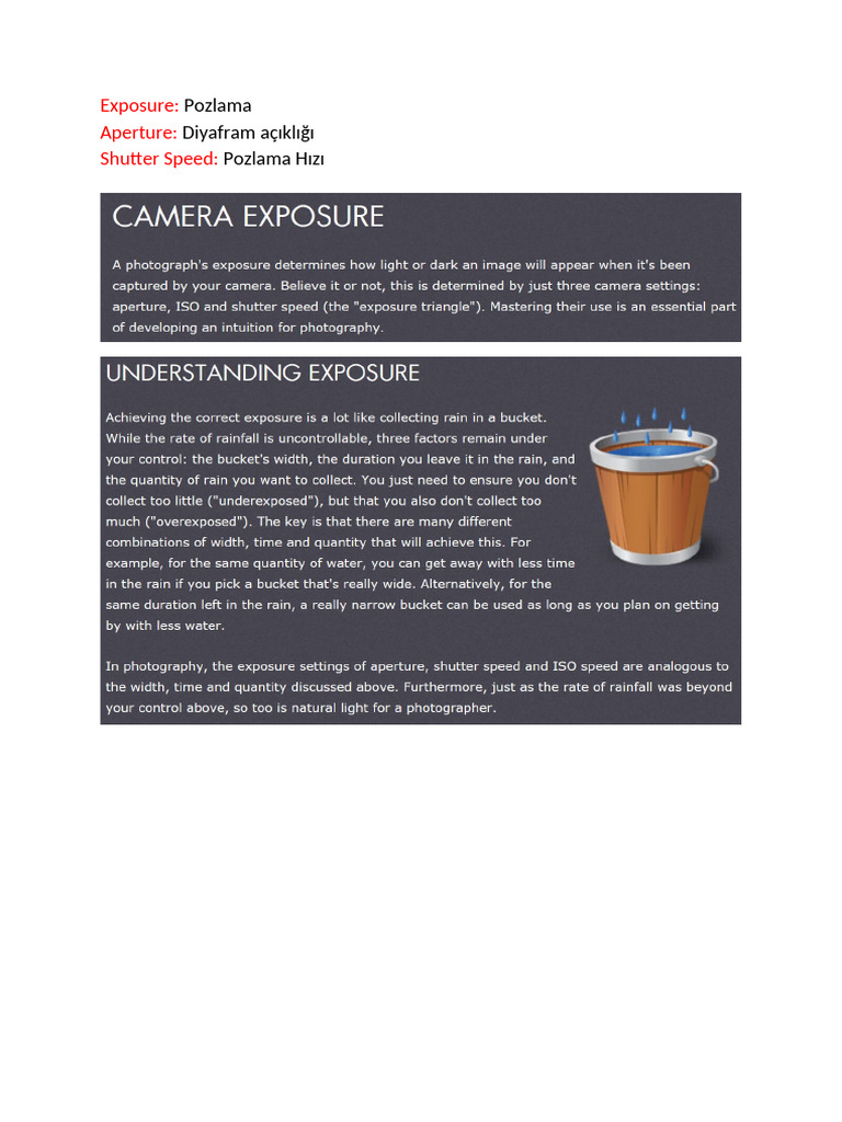Camera Exposure | PDF