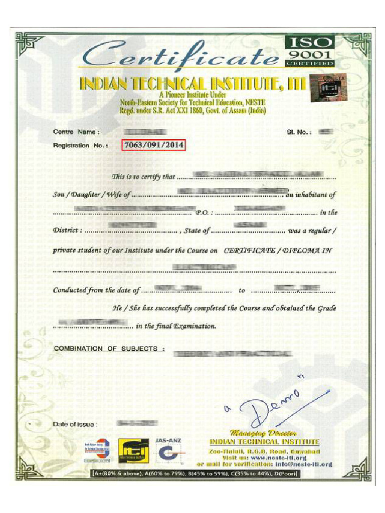 Certificate Iti | PDF