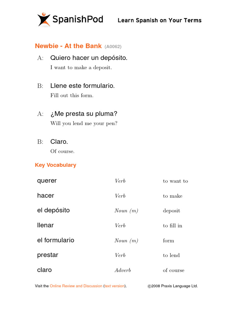 Spanishpod 0062 | PDF