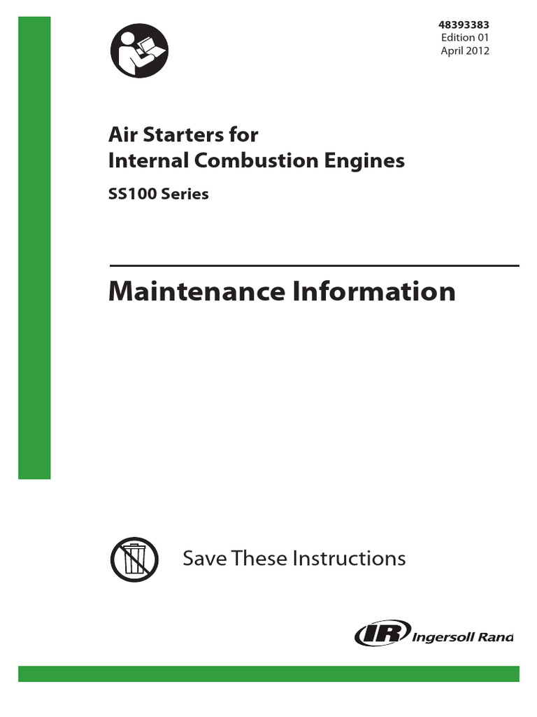 Air Starters For Internal Combustion Engines Maintenance Information - SS100 | PDF | Gear ...