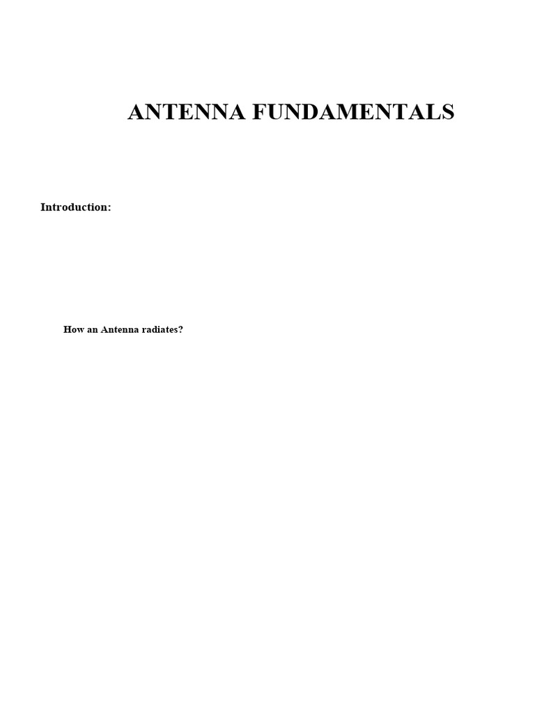 Antenna Fundamentals | PDF | Antenna (Radio) | Electromagnetic Radiation