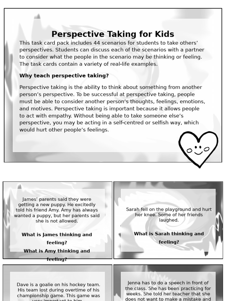 Perspective Taking Scenarios for Kids | PDF | Feeling