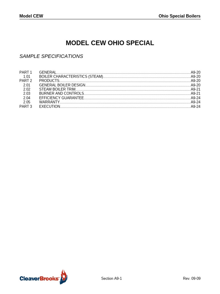 Ohio Special Specification - Waterback 100-225HP | PDF | Boiler | Valve