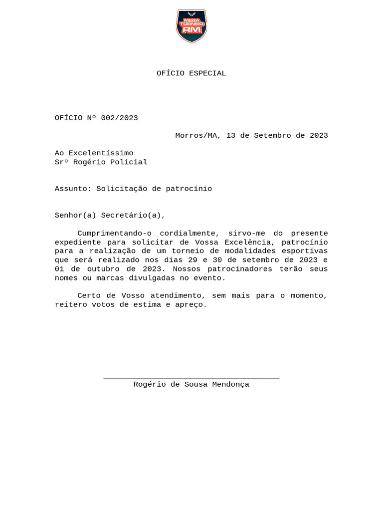 OFÍCIO ESPECIAL - MARCELO VIANA | PDF