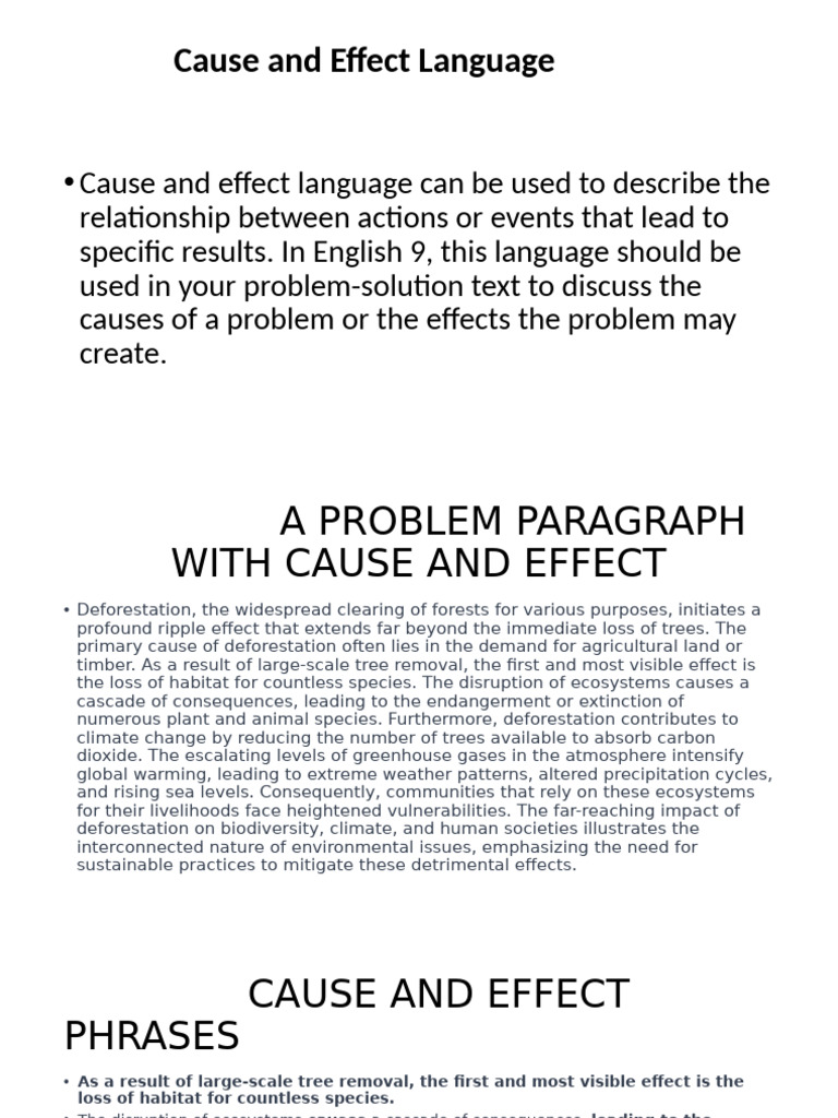 Cause and Effect Logic3-1 | PDF | Deforestation | Climate Change