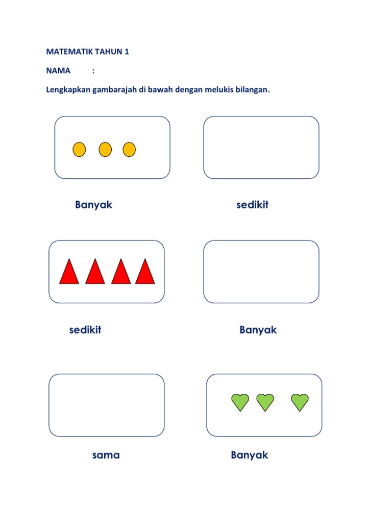 MATEMATIK TAHUN 1 Latihan | PDF