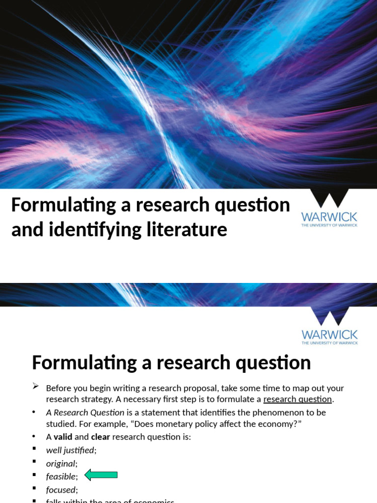 Formulating A Research Question and Identifying Literature | PDF ...