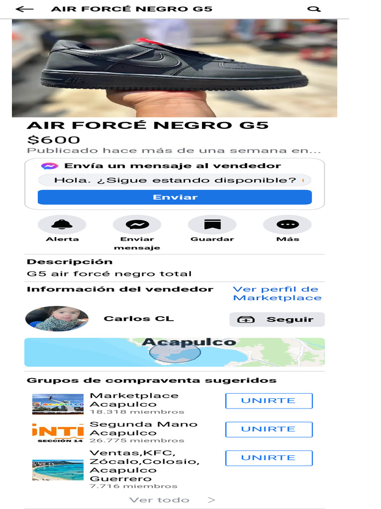 Venta de Air Force Negro G5 por $600 | PDF