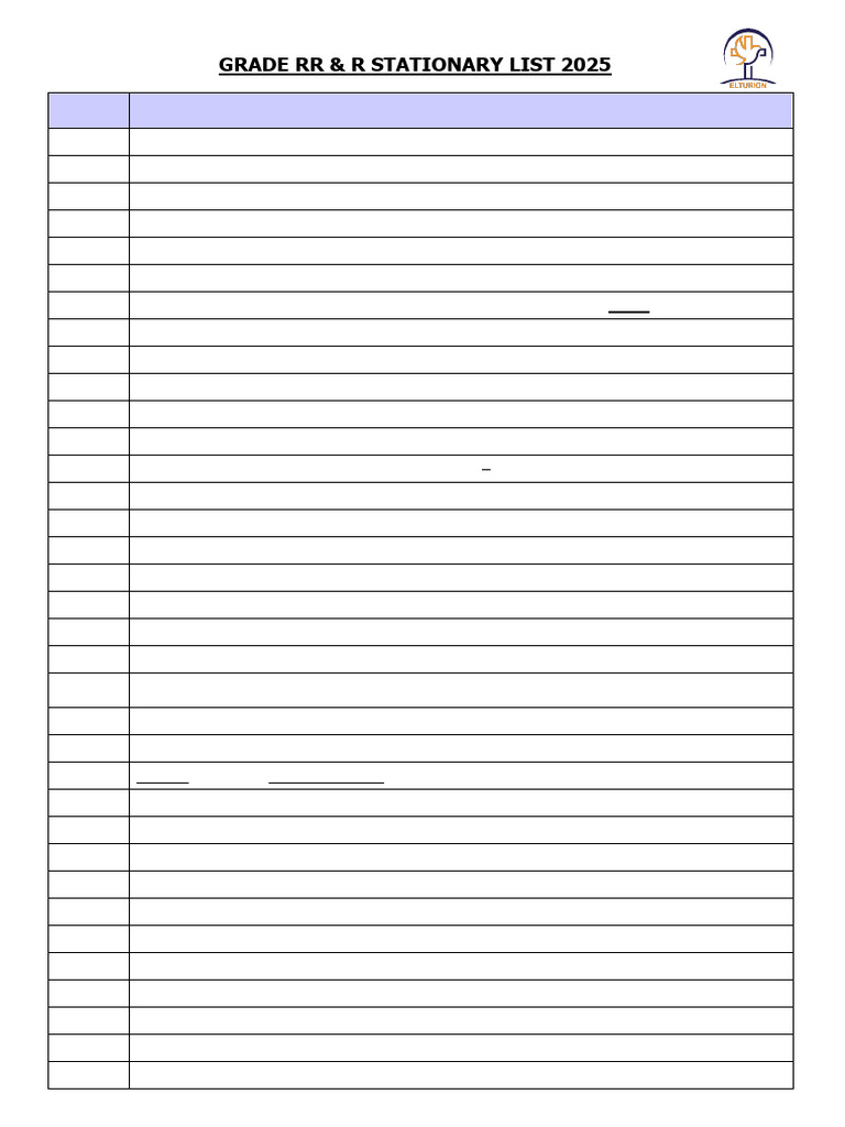 Grade R and RR Stationery | PDF