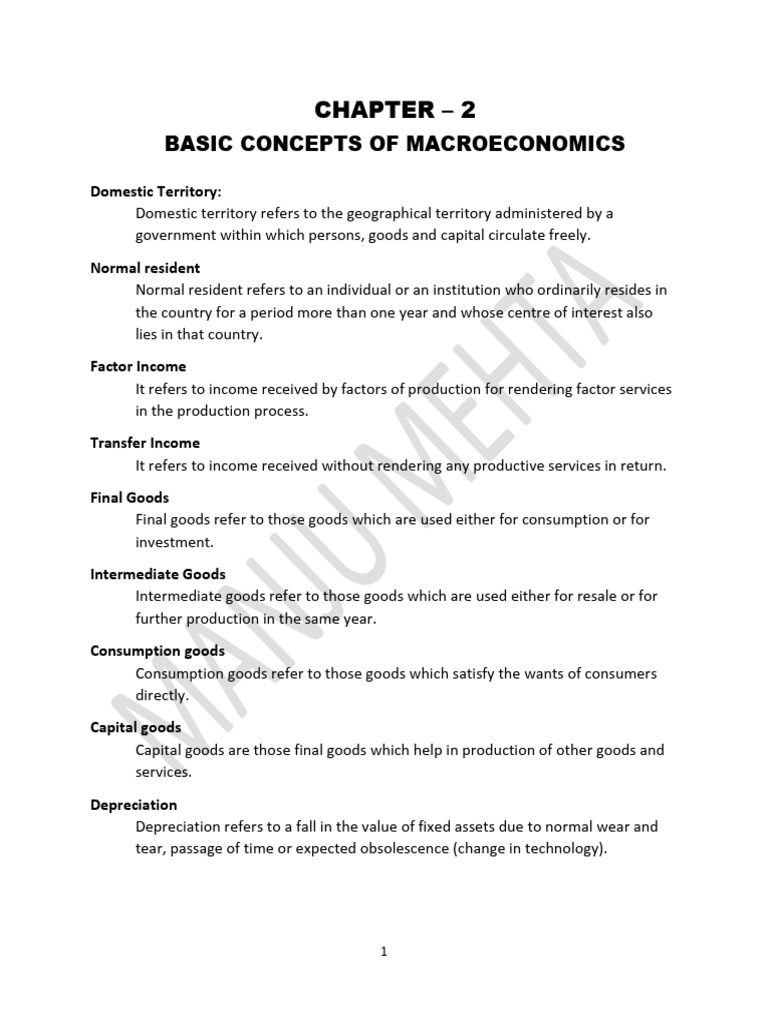 Chapter 2 - Basic Concepts of Macroeconomics | PDF | Taxes | Capital (Economics)