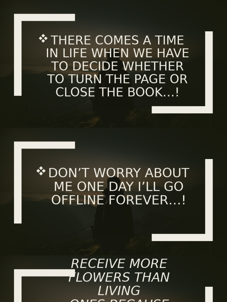 There Comes A Time in Life When We | PDF