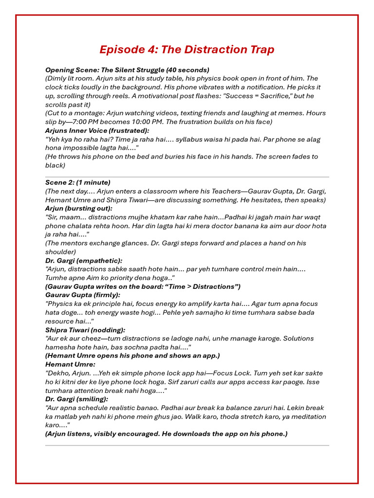 Episode 4 - The Distraction Trap | PDF