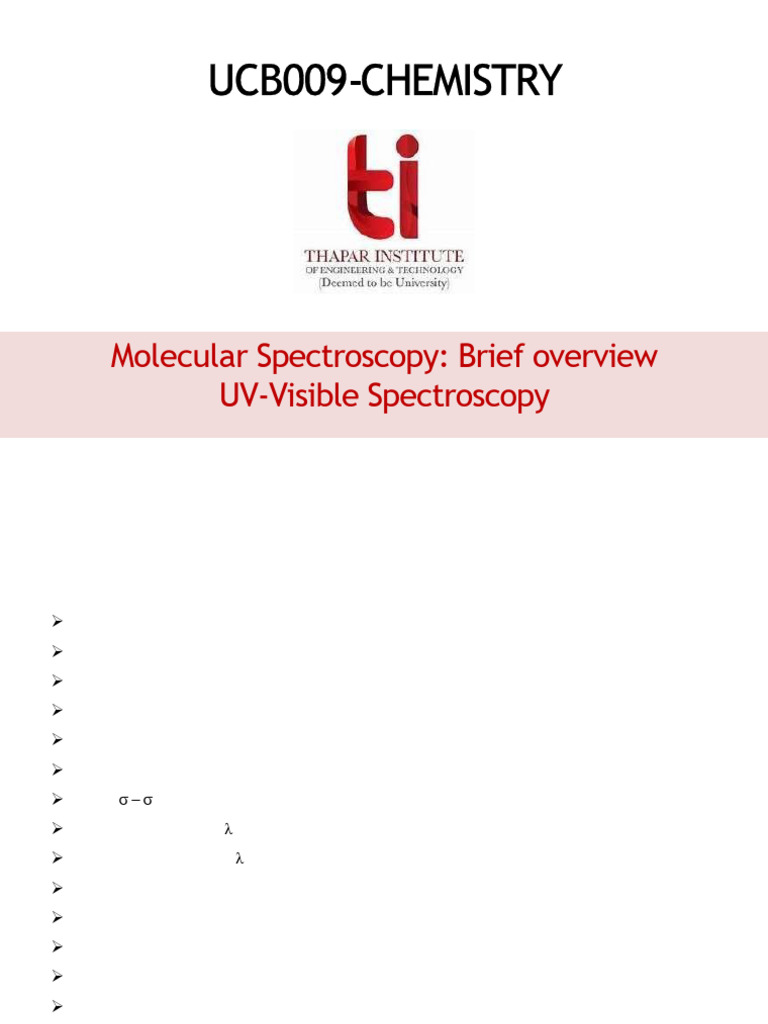 UV-Visible Final Slides With Watermark | PDF | Ultraviolet–Visible ...