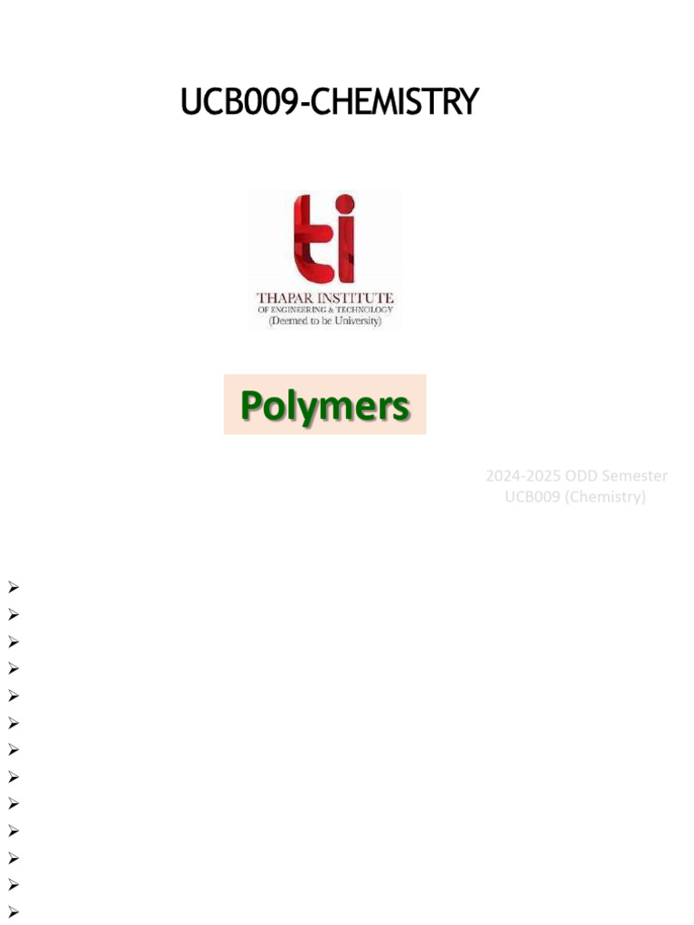Polymers Final Slides With Watermark | PDF | Polymers | Polymerization