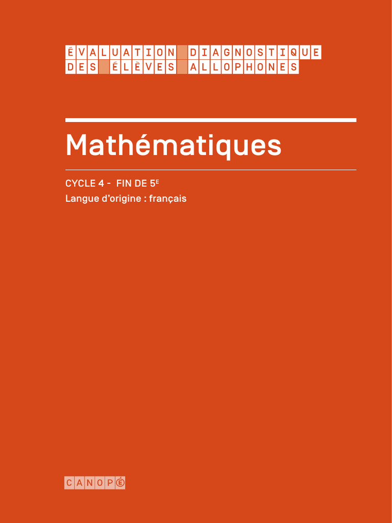 Évaluation Mathématiques Cycle 4 5e | PDF