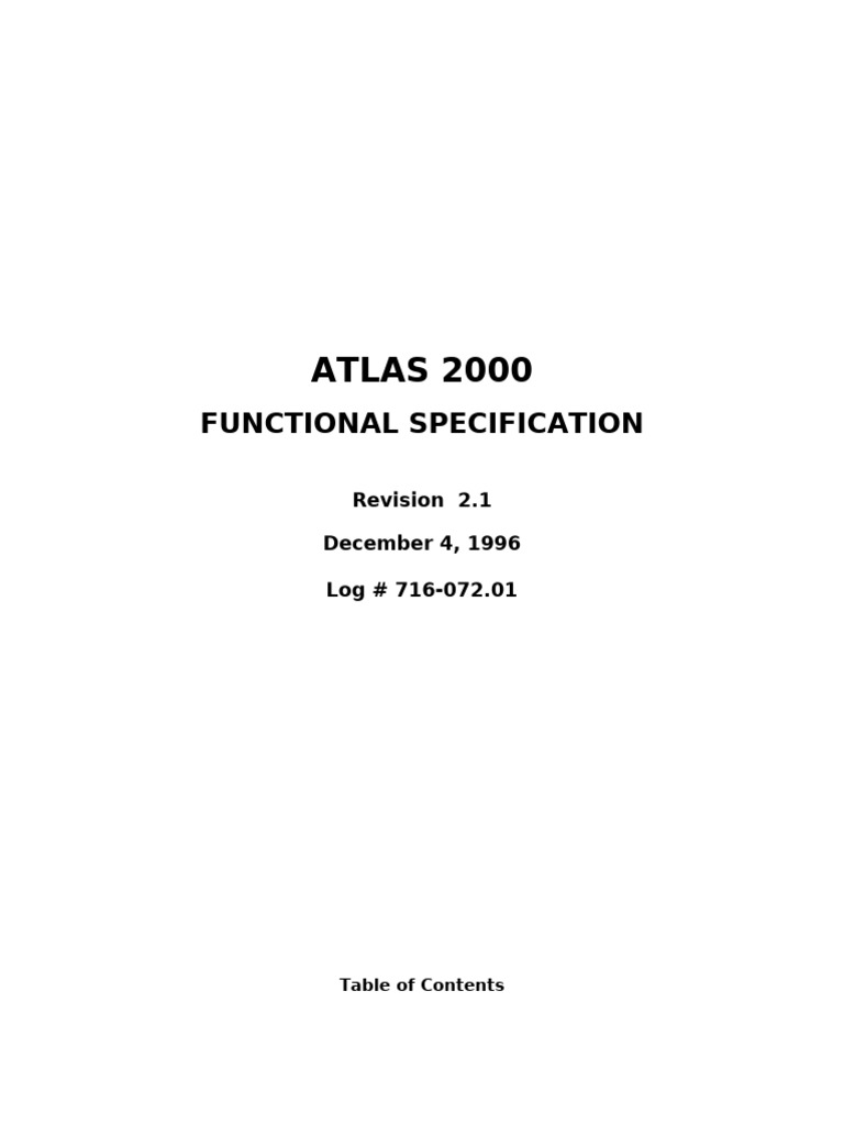 ATLAS 2000 Functional Specification | PDF | Conceptual Model | Computer ...