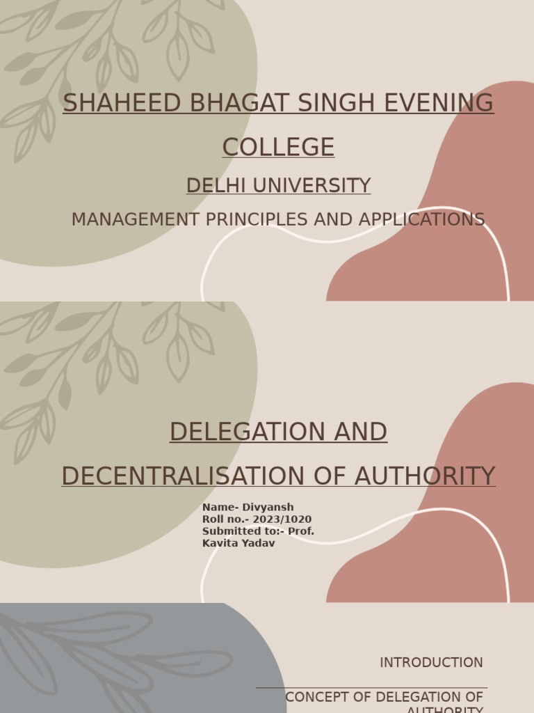 Delgation of Authority Divyansh | PDF | Business