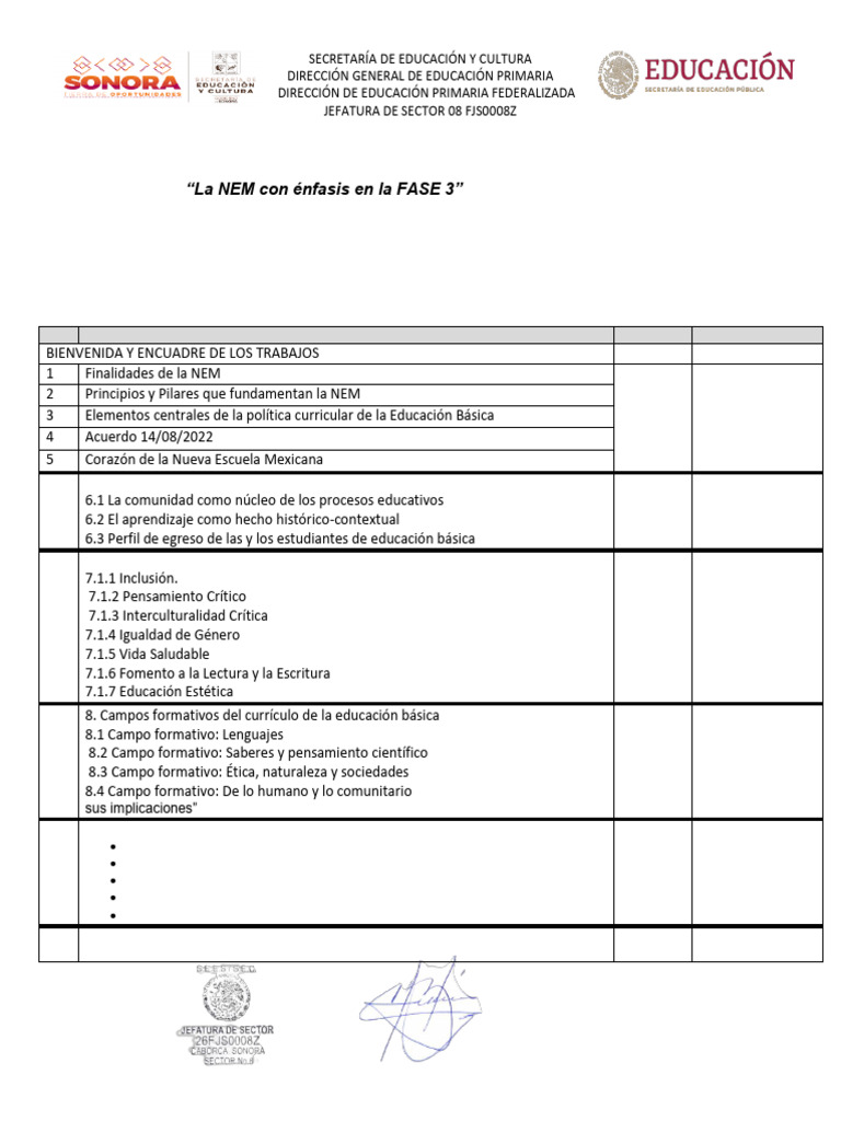 Curso Nem Fase 3 | PDF | Plan de estudios | Aprendizaje