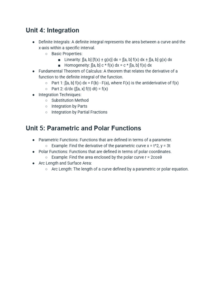 Calc BC unit 4-5 | PDF