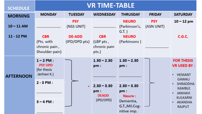 Vr Timetable Final | PDF
