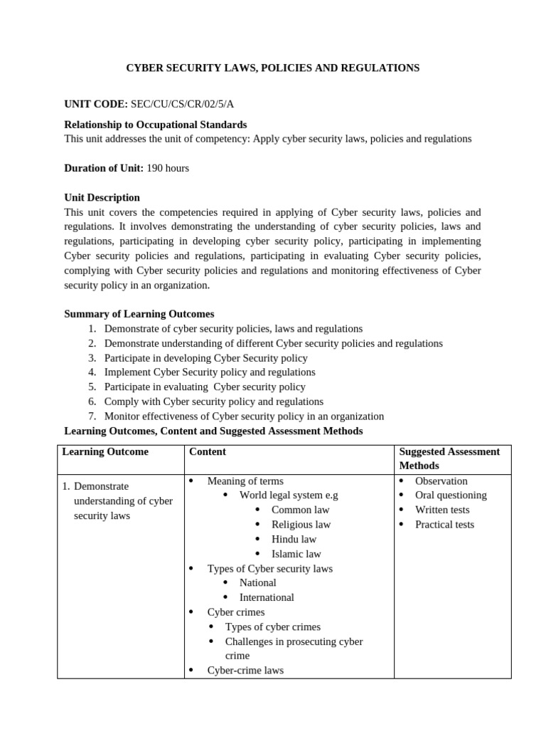 Curriculum Cyber Security | PDF | Computer Security | Security