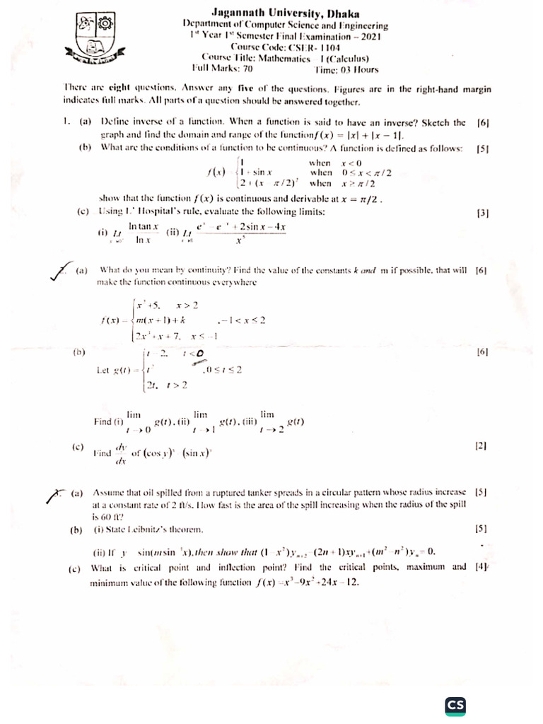 Math 12th Batch (1st Semester) | PDF