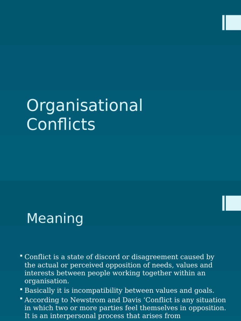 OB Conflicts | PDF | Behavioural Sciences | Psychological Concepts