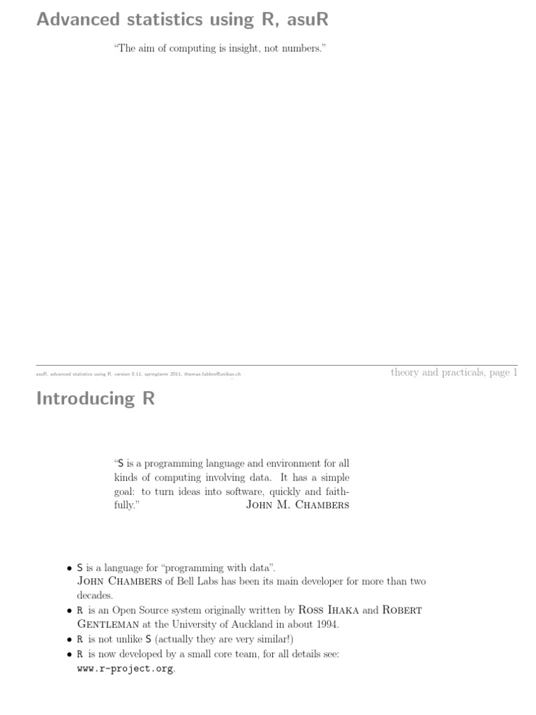 Advanced Statistics Using R | PDF | Array Data Structure | Median