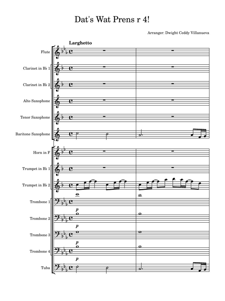 Dats-Wat-Score_and_Parts | PDF | Aerophones | Saxophone