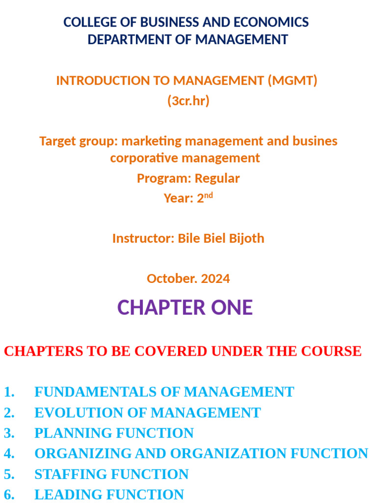 Introduction to Management 2024 | PDF | System | Business