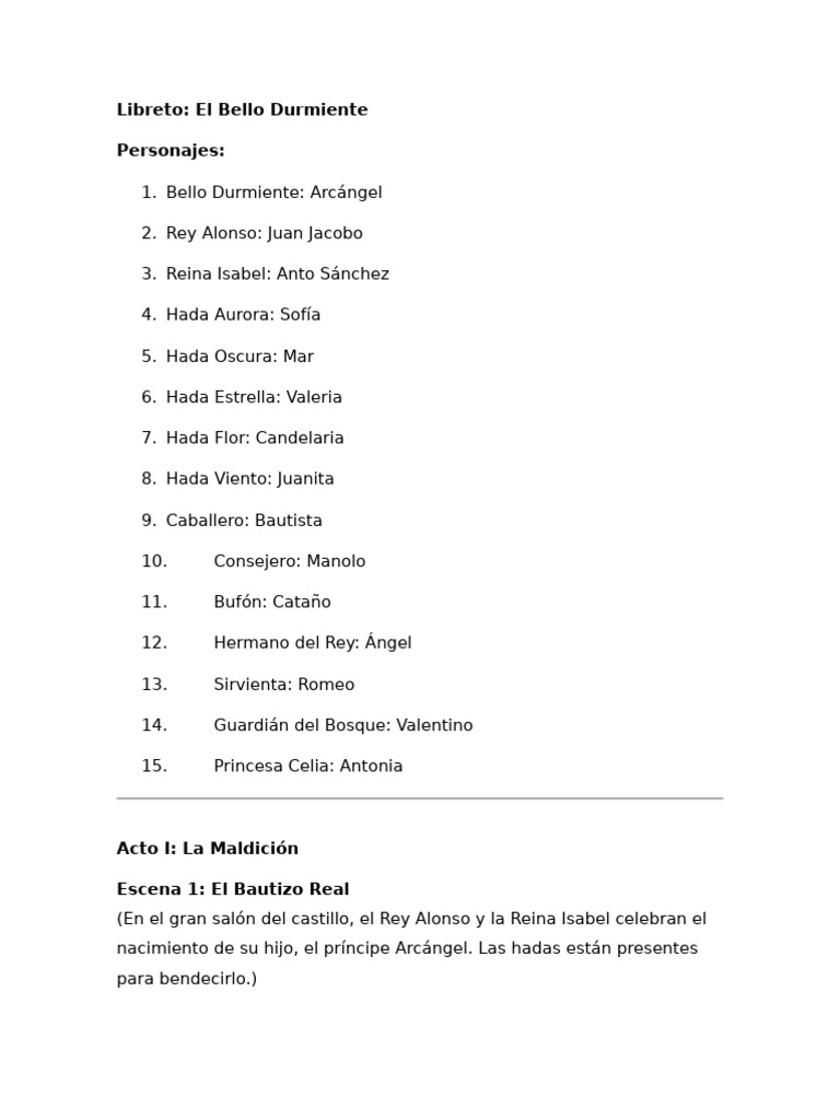 El Bello Durmiente 6AB | PDF