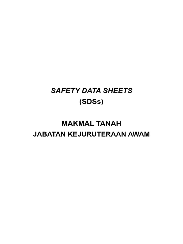 Safety Data Sheets | PDF