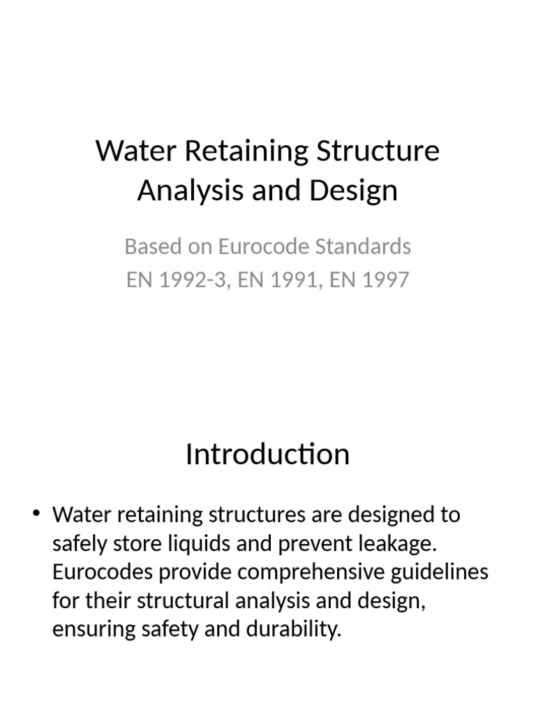 Water Retaining Structure Design Eurocode | PDF