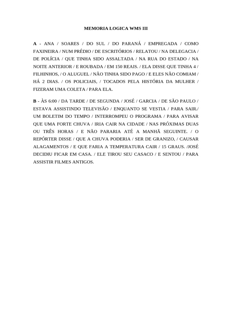 Memoria Logica Wms III | PDF