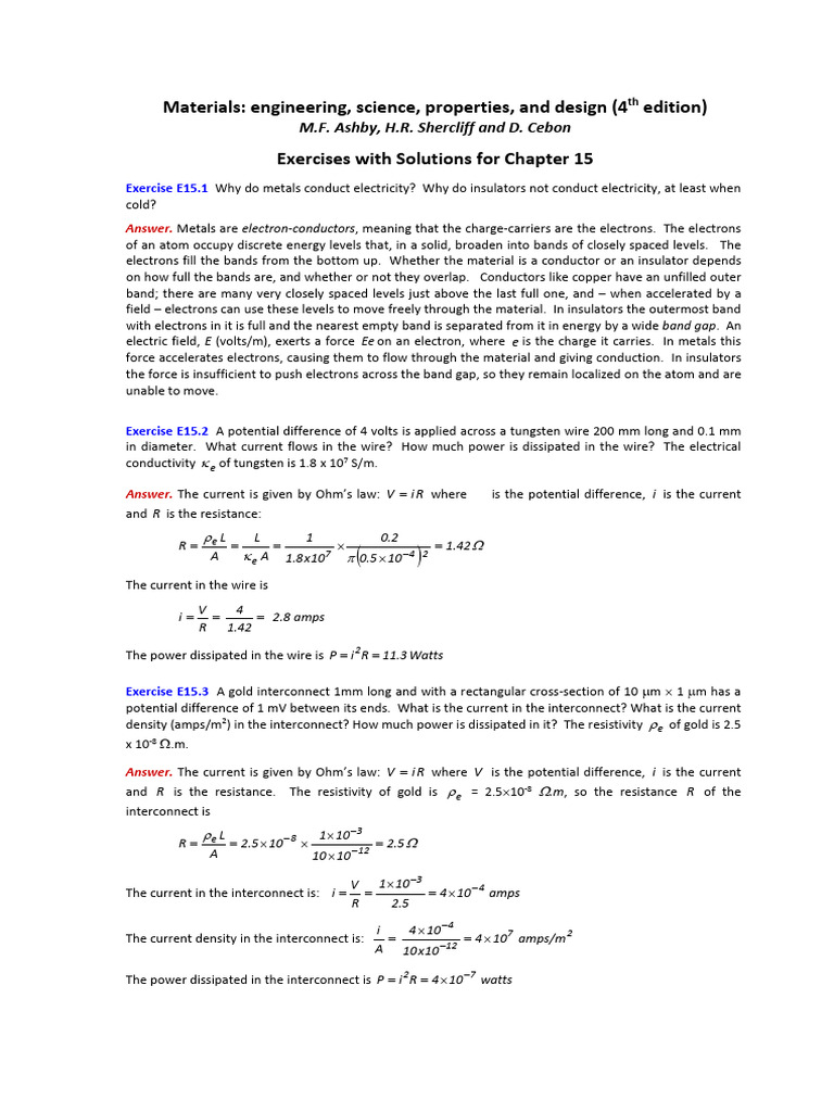 Chapter_15 | PDF | Electrical Resistivity And Conductivity | Insulator (Electricity)