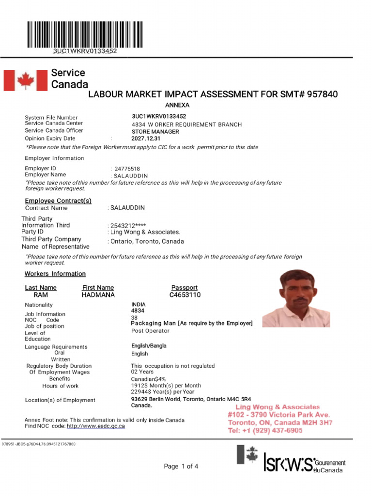 HADMANA RAM LMIA-Approved | PDF