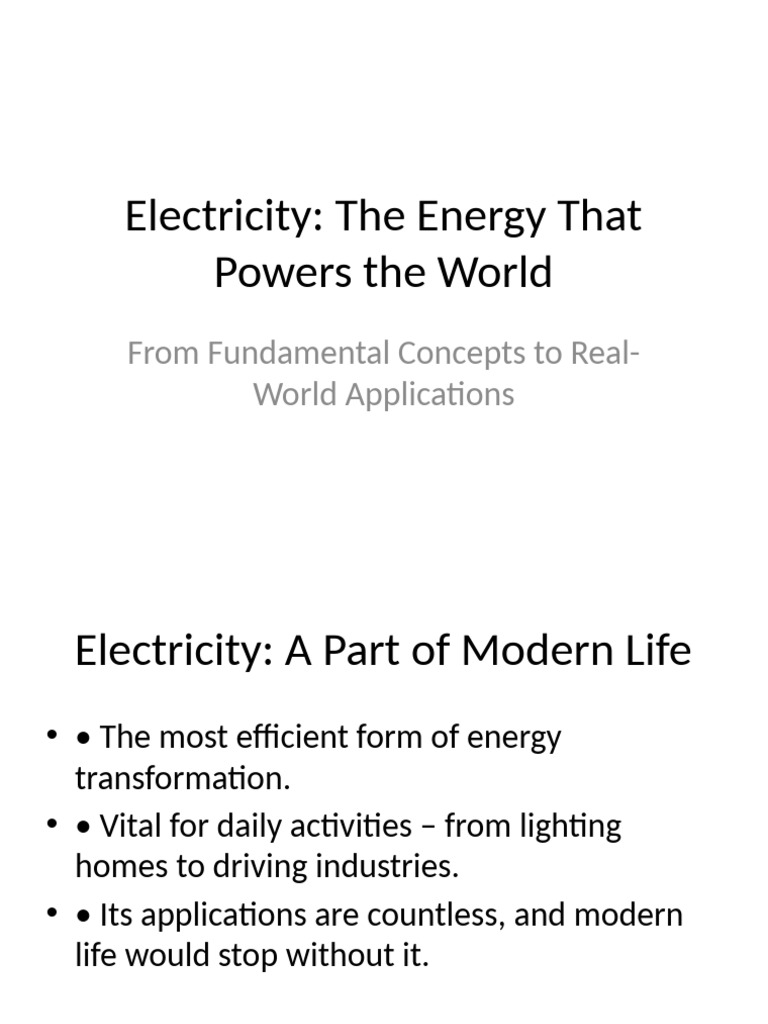 Electricity Expanded Presentation | PDF | Electric Charge | Electricity
