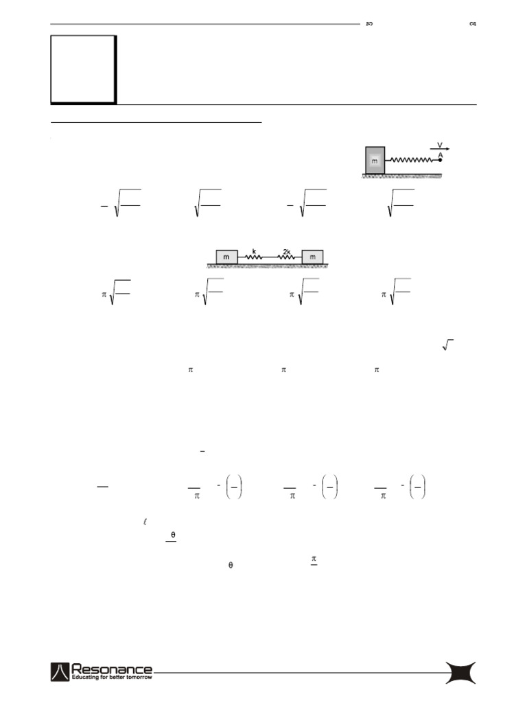 JEE Advanced: SHM Problems and Solutions | PDF | Oscillation | Physical Phenomena