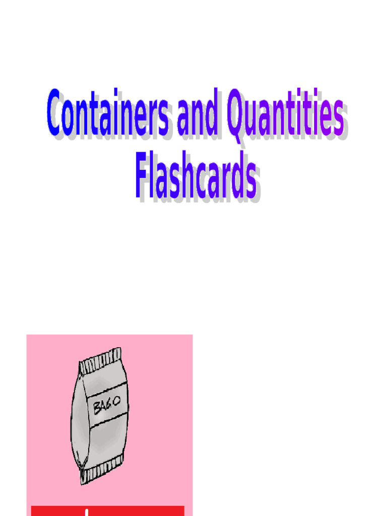 Containers and Quantities Flashcards | PDF
