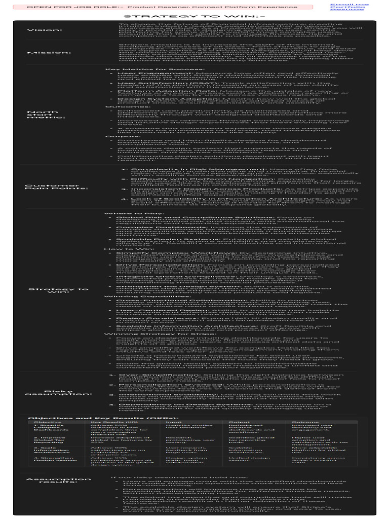 strategy to win (Stripe) | PDF | Scalability | Usability