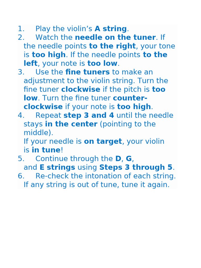 Violin Tuning | PDF