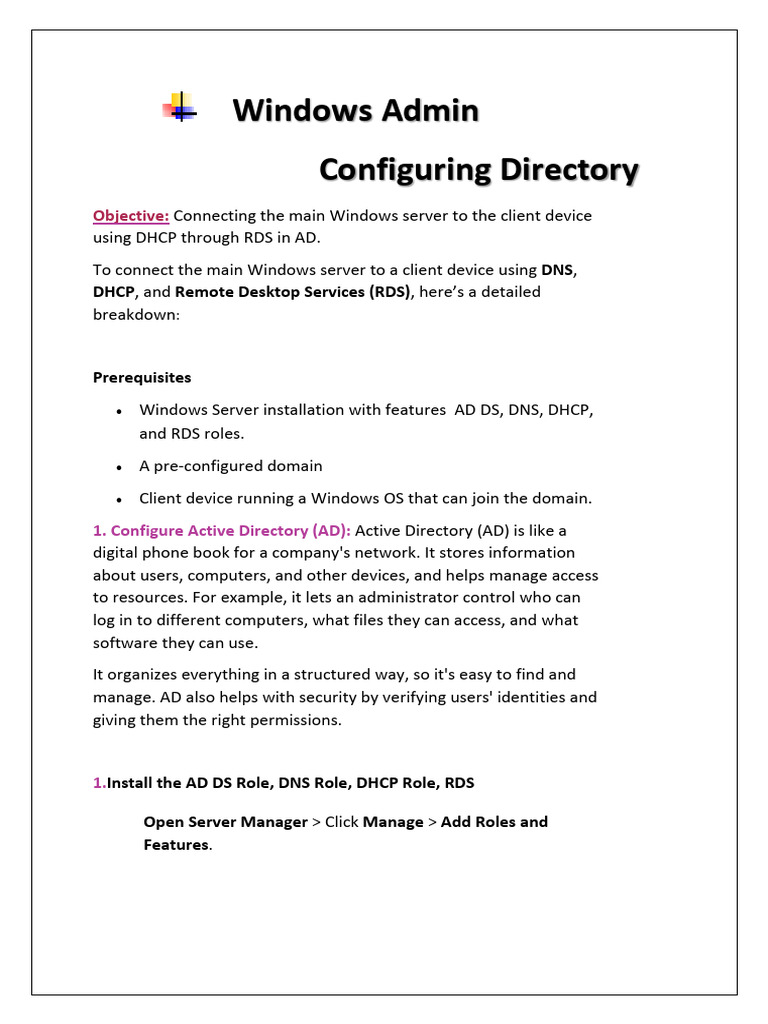 9._Windows Admin (1) | PDF | Active Directory | Remote Desktop Services