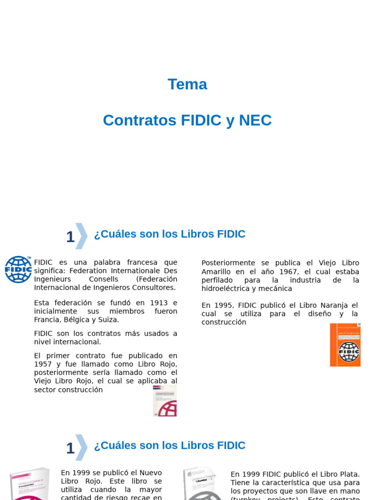 Contratos FIDIC y NEC: Guía Esencial | PDF | Contratista general | Business