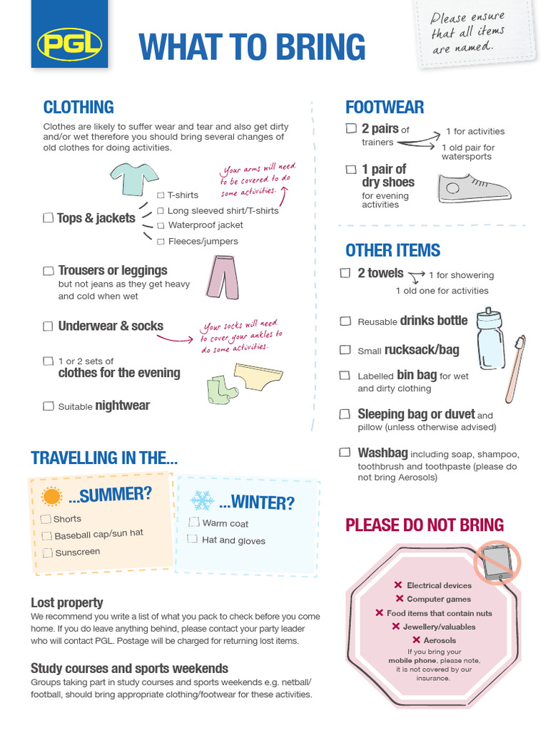 PGL_Kit_List_UK | PDF | Clothing | Fashion