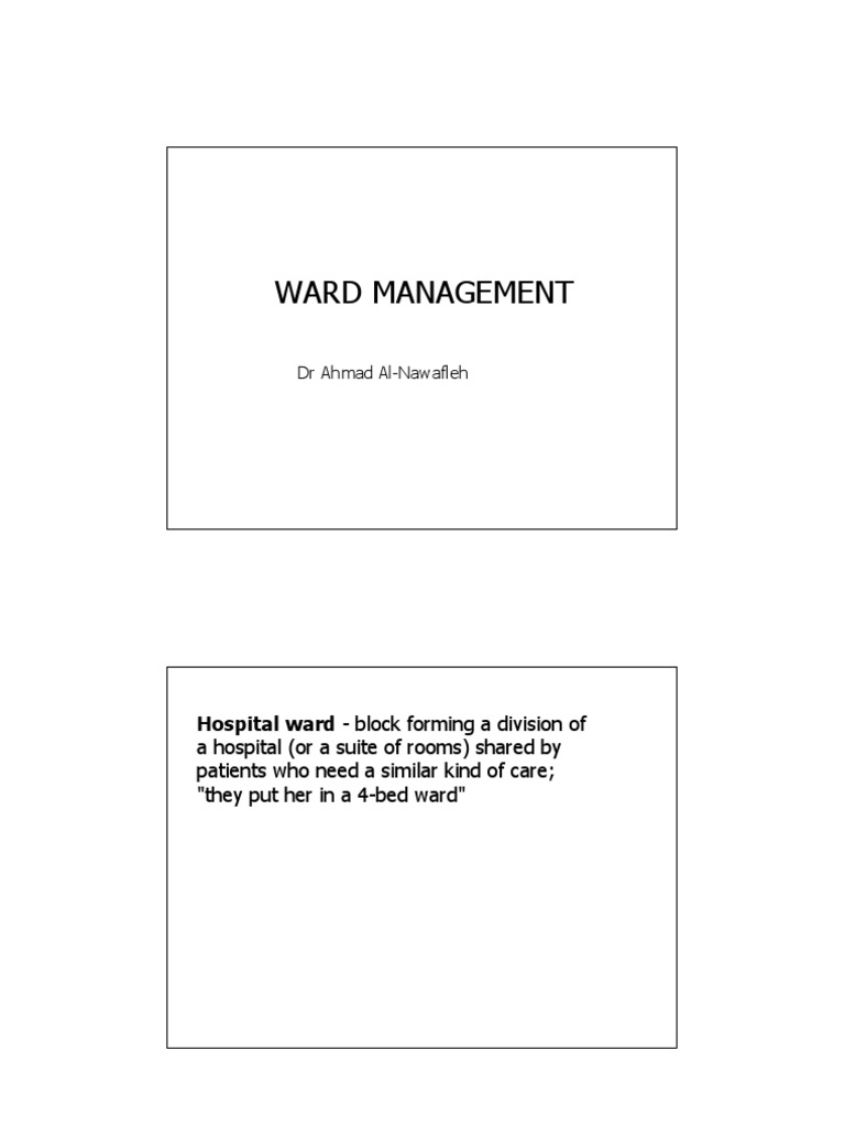 A Comprehensive Guide to Effective Ward Management in Hospitals | PDF ...