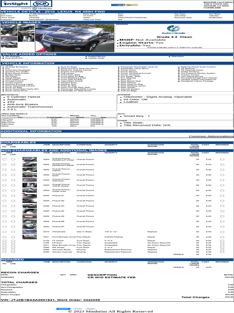Condition Report - InSIGHT 2 | PDF | Airbag | Vehicles