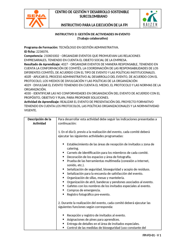 03 Instructivo de Desempeño | PDF