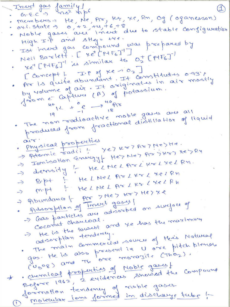 group -18 Inert Gas Family | PDF