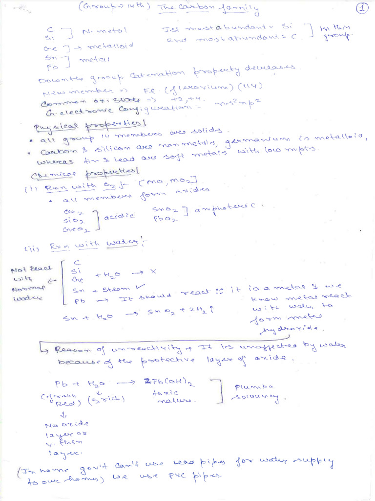 Group - 14 Carbon Family | PDF